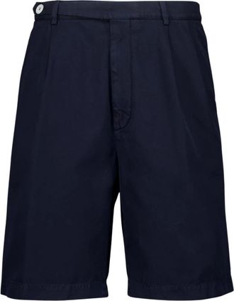 Brunello Cucinelli Homme, Shorts, Bleu, Taille: XL Bermuda Tailleur en Coton Tiss&eacute;