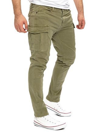 Yazubi Jayden - Creme Farbene Cargohosen - Männer Arbeitshosen - Herren Cargo Hose Baumwolle, Grün (Dusky Green 170517), W34/L30