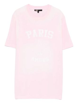 Maje t-shirt brod&eacute; en coton - Rose