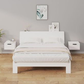 vidaXL Wand-Nachttische 2 Stk. Wei&szlig; 34x30x20 cm Vidaxl