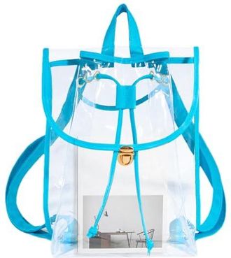 Generico Sac &agrave; dos d&eacute;cole transparent, sac &agrave; dos transparent pour &eacute;cole | Sac &agrave; dos avec cordon de serrage pour &eacute;v&eacute;nements de stade avec bretelles renforc&eacute;es e