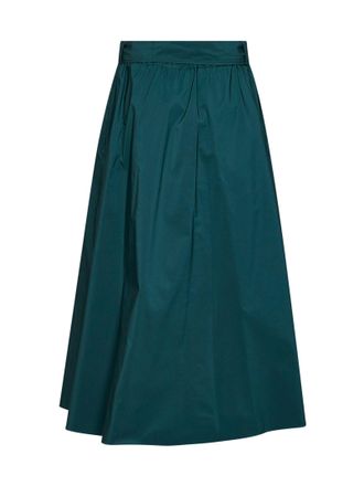 Max Mara Womens Midi Skirt Wkdalpaca Green Taffeta Polyester