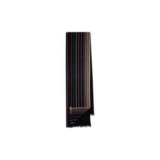 Paul Smith unisex, Accessoires, Multicolore, Taille: ONE Size Écharpe en laine et soie à rayures dégradées Signature Stripe