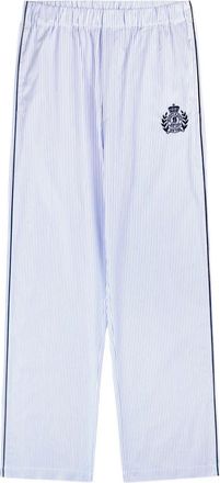 Sporty & Rich pyjama rayé à broderies - Bleu