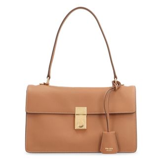 Prada Soft Sound Schultertasche aus Leder - - Bags - Damen - Braun - ONE SIZE