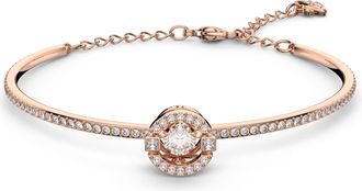 Swarovski Sparkling Dance Armreif, Rundschliff, Weiß, Roségold-Legierungsschicht