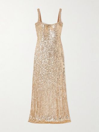 Jenny Packham Robe Du Soir En Tulle À Sequins Et À Cristaux Lettie - Doré