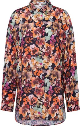 Mavi Printed Oversize Shirt; Black Watercolor Print