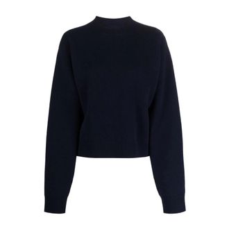 Jil Sander Blauer Rundhals-Strickpullover - - Knitwear - Damen - Blau - 2XS