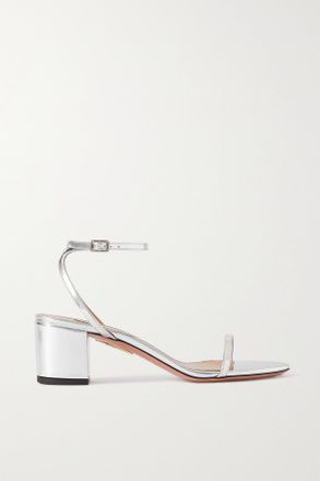 Aquazzura Sandales En Cuir M&eacute;tallis&eacute; Olie 50 - Argent&eacute;