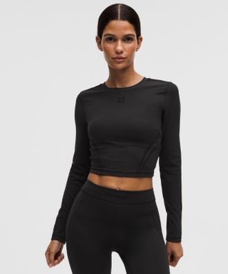 lululemon Haut Wunder Train court &agrave; manches longues Floqu&eacute; pour Femmes - Taille 10