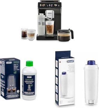 DeLonghi Eletta Explore Cold Brew ECAM452.67.G Kaffeevollautomat mit LatteCrema Milchsystem + Original EcoDecalk DLSC 500 Entkalker Wasserfilter DLSC002