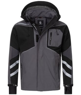 Rock Creek Herren Softshell Jacke Outdoor Jacke Windbreaker &Uuml;bergangsjacke Anorak Kapuze Regenjacke Winterjacke Herrenjacke Jacket H-287 Dunkelgrau 5XL