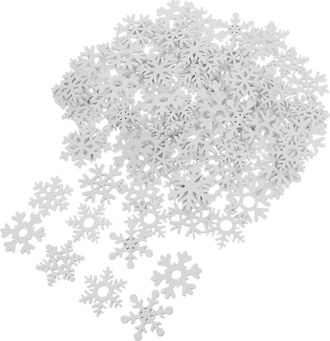 Cabilock 100 St&uuml;ck Schneeflocken Holz Weihnachtsdeko Klein Streudeko Weihnachten Tischdeko Holzdeko F&uuml;r DIY Basteln Winterdeko Baumschmuck Christbaumschmuck