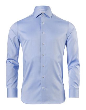 Vincenzo Boretti Hemd, Regular-fit/gerader Schnitt, Twill - bügelfrei blau 45-46