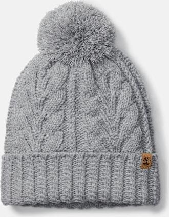 Timberland Strickm&uuml;tze mit Zopfmuster in Dunkelgrau, Damen, Grau