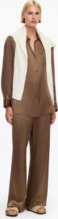 Arket Hose Aus Seidensatin -Braun