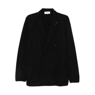 Lardini Homme, Vestes, Noir, Taille: M Blazer doppiopetto in maglia