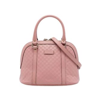 Gucci Pre-owned Embossed Leather Satchel - - Pre-owned - Damen - Rosa - ONE SIZE