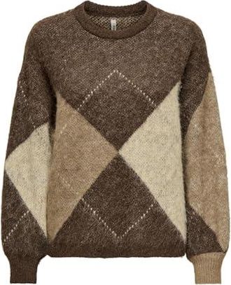 Only Onlnoeme Jq Ls Life O-Neck KNT, Ch&acirc;tain, XL Femme