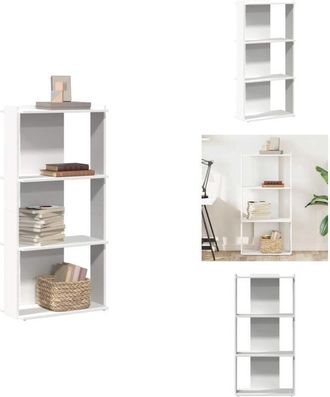 vidaXL Vidaxl - Bücherregal 3 Böden Weiß 60x30x120 cm Holzwerkstoff - Bücherregal - Bücherregale - Bücheraufbewahrung - Bücherschrank