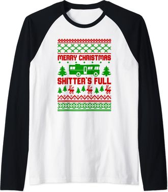 Candis Raechelle Designs Merry Christmas Shitters Full Sweater Muster Raglan