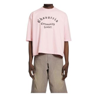 Willy Chavarria Homme, Tops, Rose, Taille: S Community Center Buffalo Tee