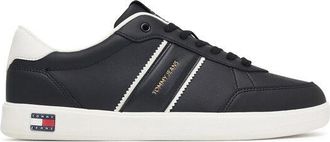 Tommy Jeans Sneakers Lightweight Flag Leather Court EM0EM01758 Schwarz