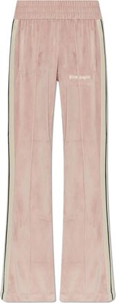 Palm Angels Femme, Pantalons, Rose, Taille: 38 FR Logo Flare Chenille Track Pants