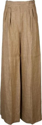 Max Mara Femme, Pantalons, Brun, Taille: 36 FR Rauche Wide Pantalons
