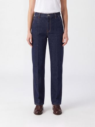 Khaite Jean droit taille mi-haute en denim de coton &agrave; cinq poches
