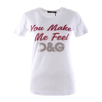 Dolce & Gabbana Femme, Tops, Blanc, Taille: 34 FR You Make Me Feel D&G