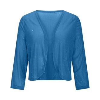Generic Femmes Cardigan &agrave; paillettes &agrave; manches longues pour femmes - Bol&eacute;ro brillant paillet&eacute; &agrave; la mode d&eacute;coup&eacute; brillant bomber vestes de soir&eacute;e couverture d&eacute;