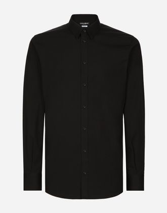 Dolce & Gabbana Hemd Gold Aus Popeline Mit Stretchanteil - Mann Hemden Schwarz 42