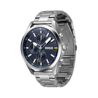 HUGO BOSS Homme, Accessoires, Gris, Taille: ONE Size Montre habill&eacute;e en acier inoxydable avec affichage de la date
