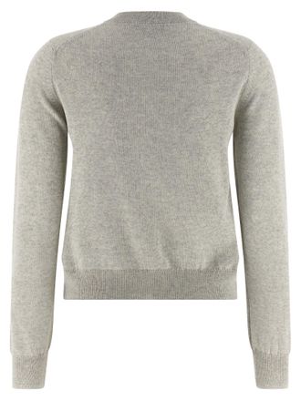 Maison Kitsun&eacute; Extrafine Wool with Fox Patch Cardigan - Gray