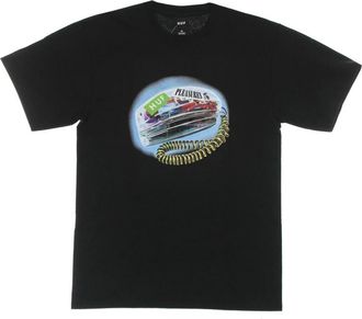 HUF Huf, Homme, Tops, Noir, Taille: XL T-shirt noir Party Line avec impression