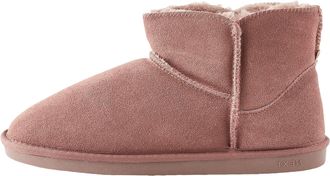 Next Damen Standard Hausstiefel aus Veloursleder mit Kunstfellfutter Mink Pink 39