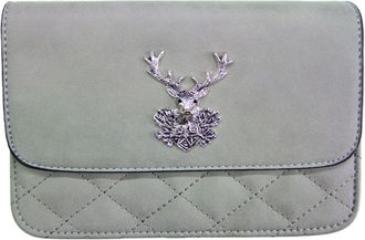 Trachtenland Gesteppte Trachten Handtasche Anni mit Hirsch Applikation | Hellgrau