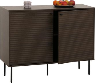 Mendler Sideboard HWC-N78, Kommode Schrank Anrichte, skandinavischer Stil Metall Holz Melamin MVG 86x110x40cm - Dunkelbraun