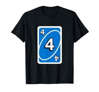 Uno Halloween Blue 4 Karte T-Shirt