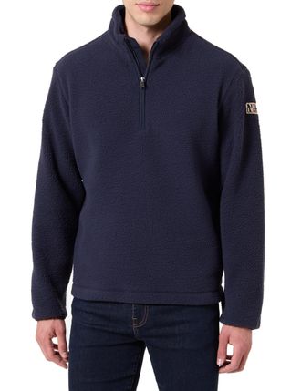 Napapijri Treser Half-Zip Kragen Fleece Blue Marine, blau, L