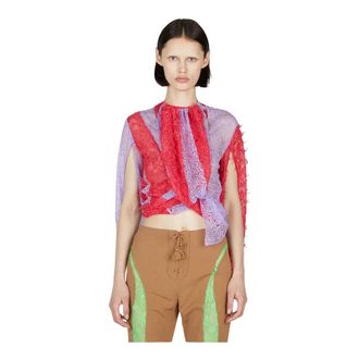 Kiko Kostadinov Kiko Kostadinov, Femme, Blouses et Chemises, Multicolore, Taille: 40 FR Lace Draped Top