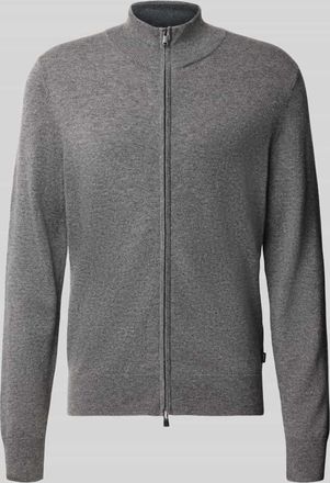 HUGO BOSS Strickjacke aus Wolle Kaschmir mit Zweiwege Rei&szlig;verschluss