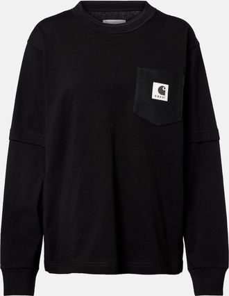 sacai X Carhatt Sweatshirt aus Baumwoll-Jersey