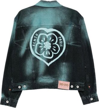 Kenzo Oversized Tie-Dye Denim Jacket - Green