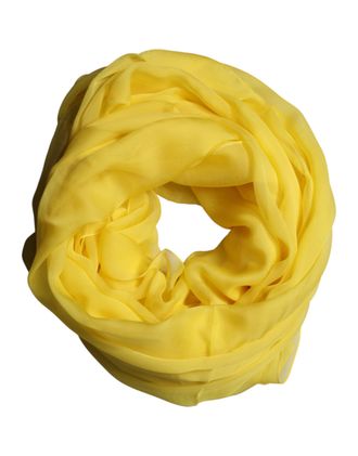 Dolce & Gabbana Yellow Silk Stole Neck Wrap Shawl Men 200cm X 130cm Scarf