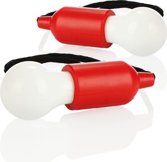 Com-Four 2x LED Hängelampe mit Zugschalter, kabellose Hängeleuchte, batteriebetriebene Glühbirne mit Schnurschalter, für Camping, Festivals, Schränke, Keller u