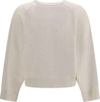 Brunello Cucinelli Womens White Cashmere Sweater Clothing