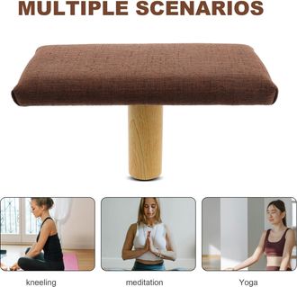 BESPORTBLE Ergonomischer Meditationshocker aus Holz mit Polster Stabiles Kniesitz Bank Design für Bequeme Sitzhaltung Fördert Wirbelsäulenausrichtung und Entspan